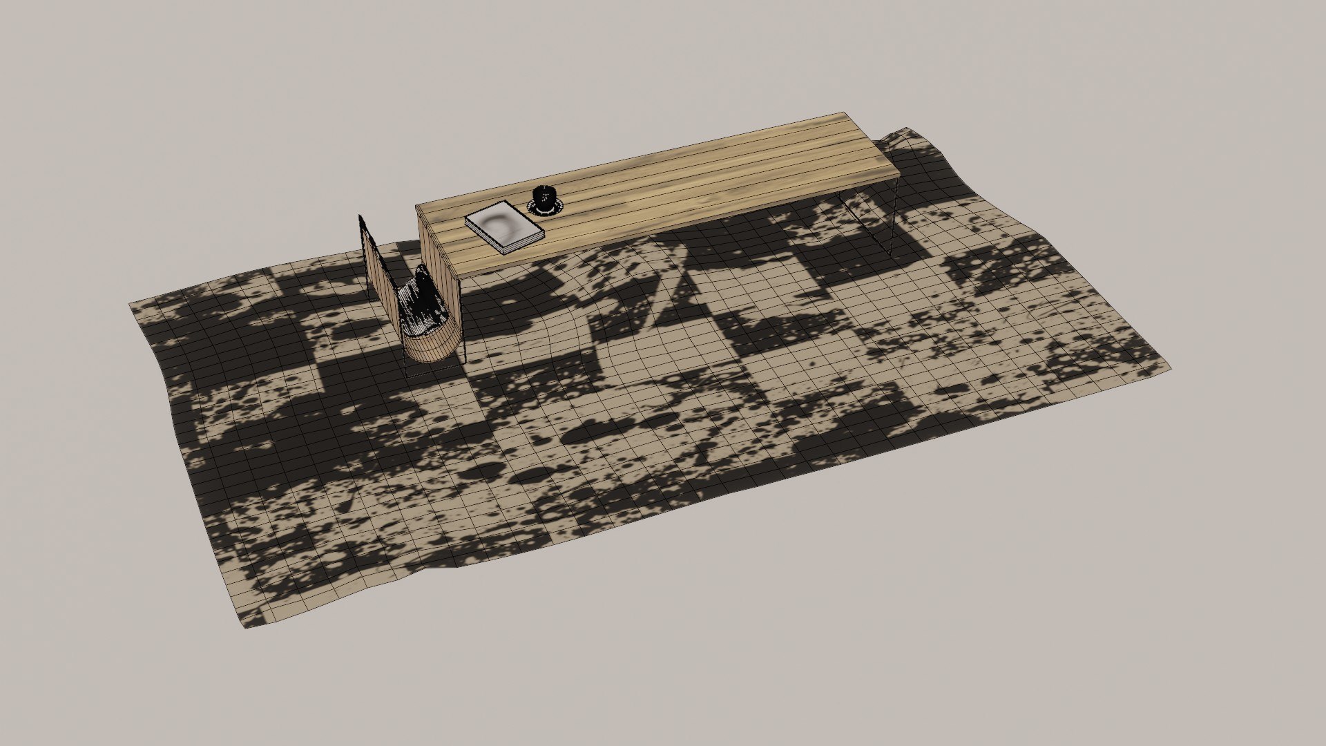 3D model Low poly Modern Table and abstract design carpet - TurboSquid ...