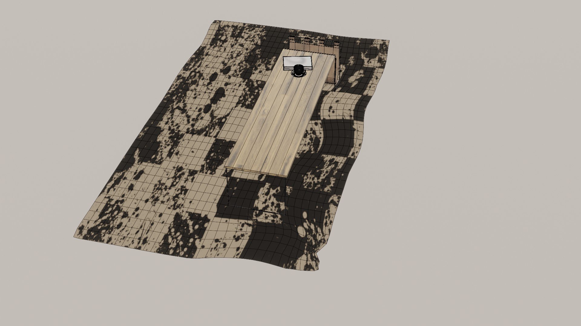 3D model Low poly Modern Table and abstract design carpet - TurboSquid ...