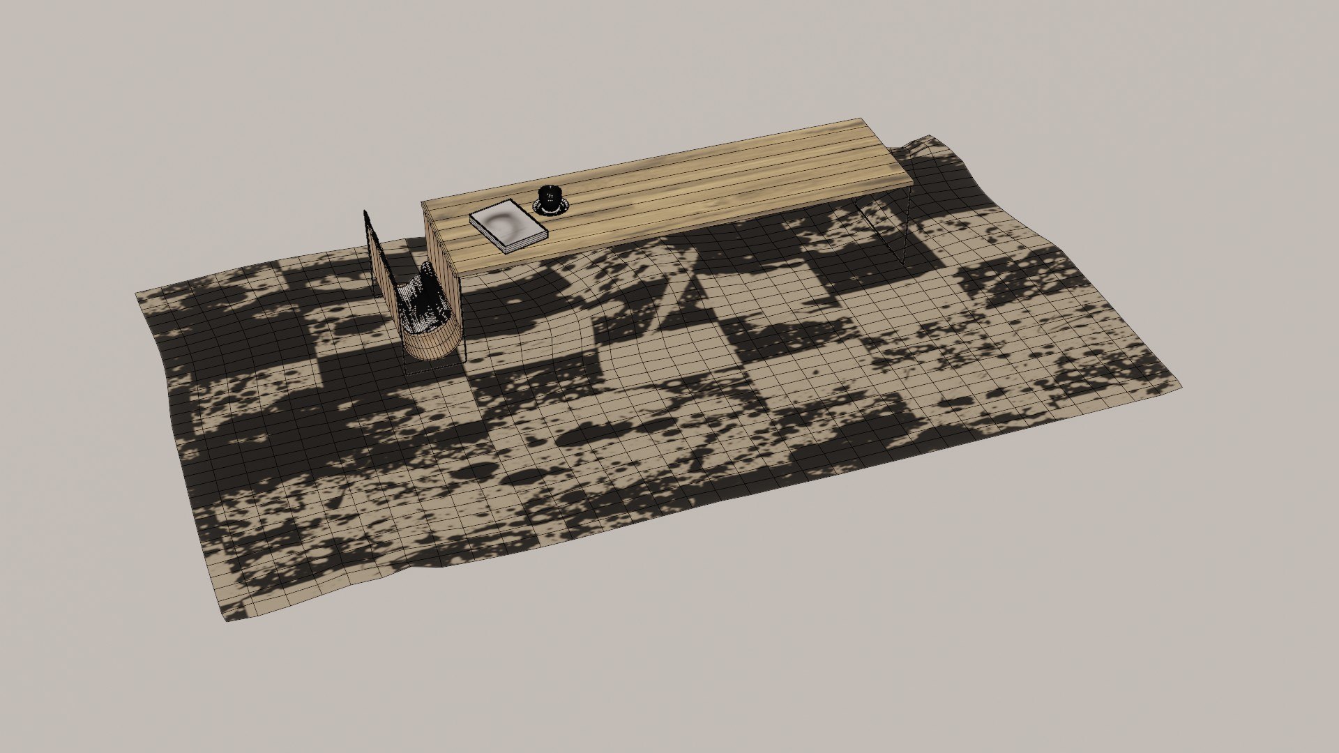 3D model Low poly Modern Table and abstract design carpet - TurboSquid ...