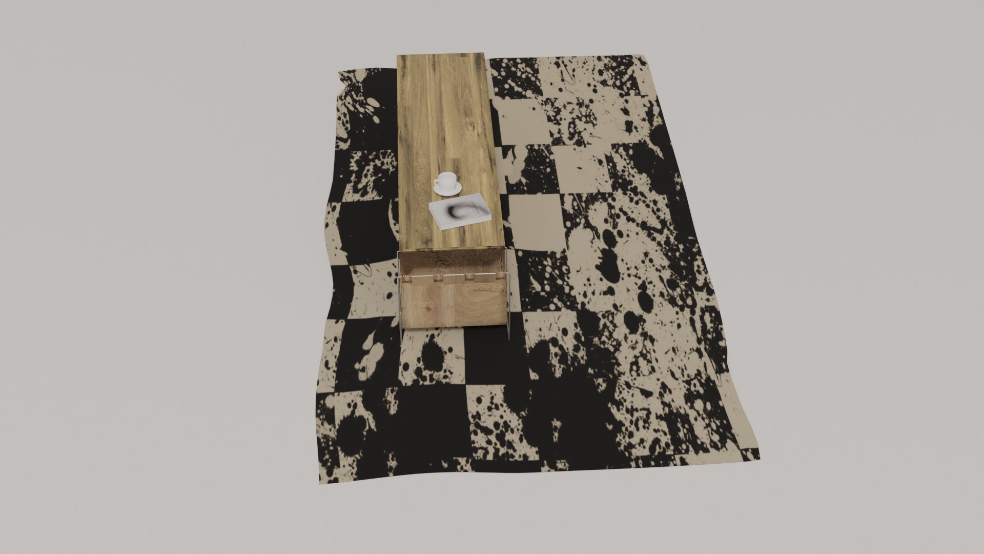 3D model Low poly Modern Table and abstract design carpet - TurboSquid ...