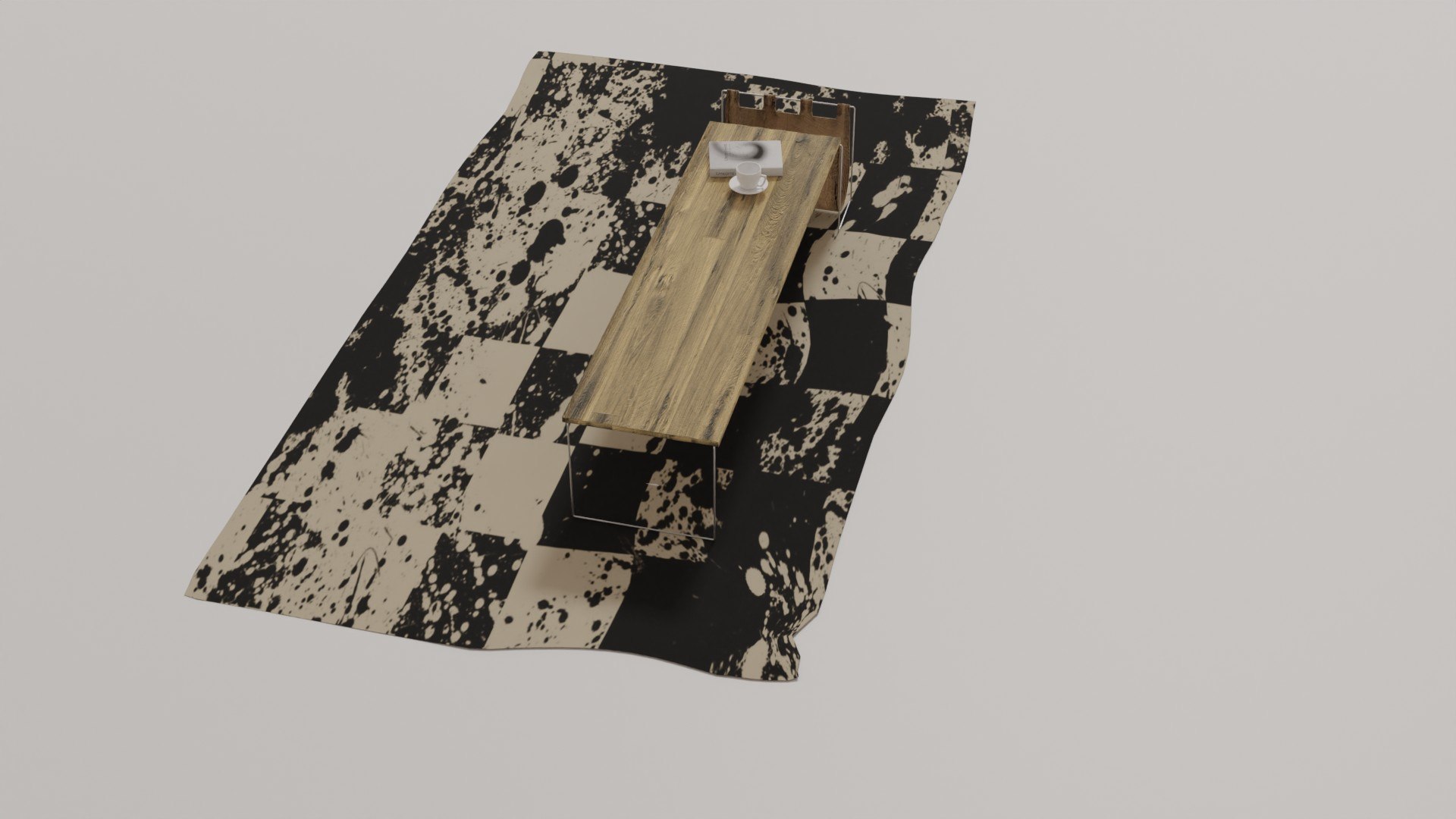 3D model Low poly Modern Table and abstract design carpet - TurboSquid ...