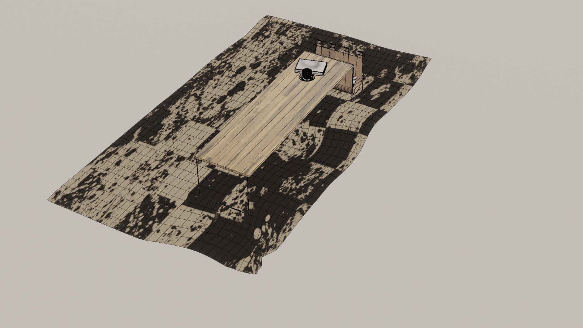 3D model Low poly Modern Table and abstract design carpet - TurboSquid ...