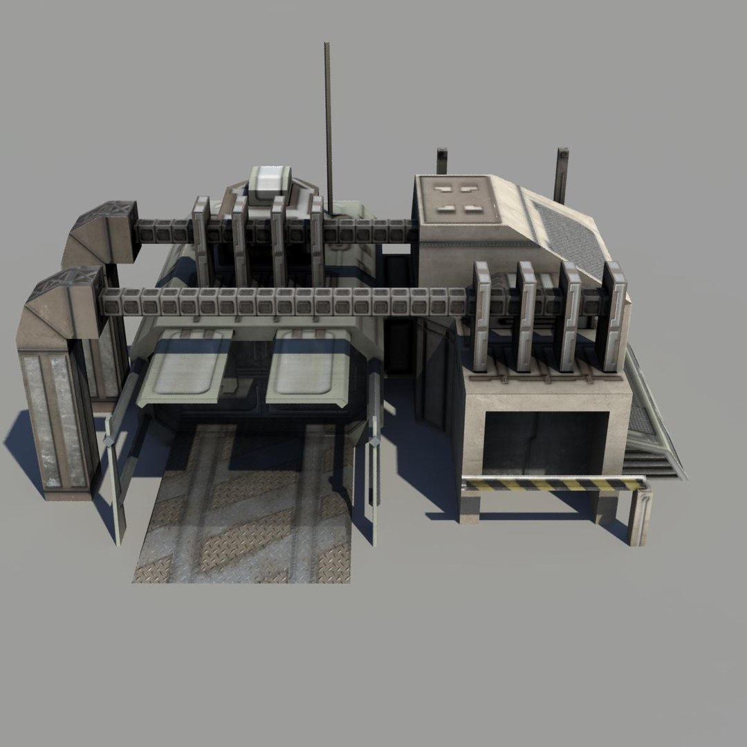 Sci-fi Vehicle Bay Polys 3d Obj