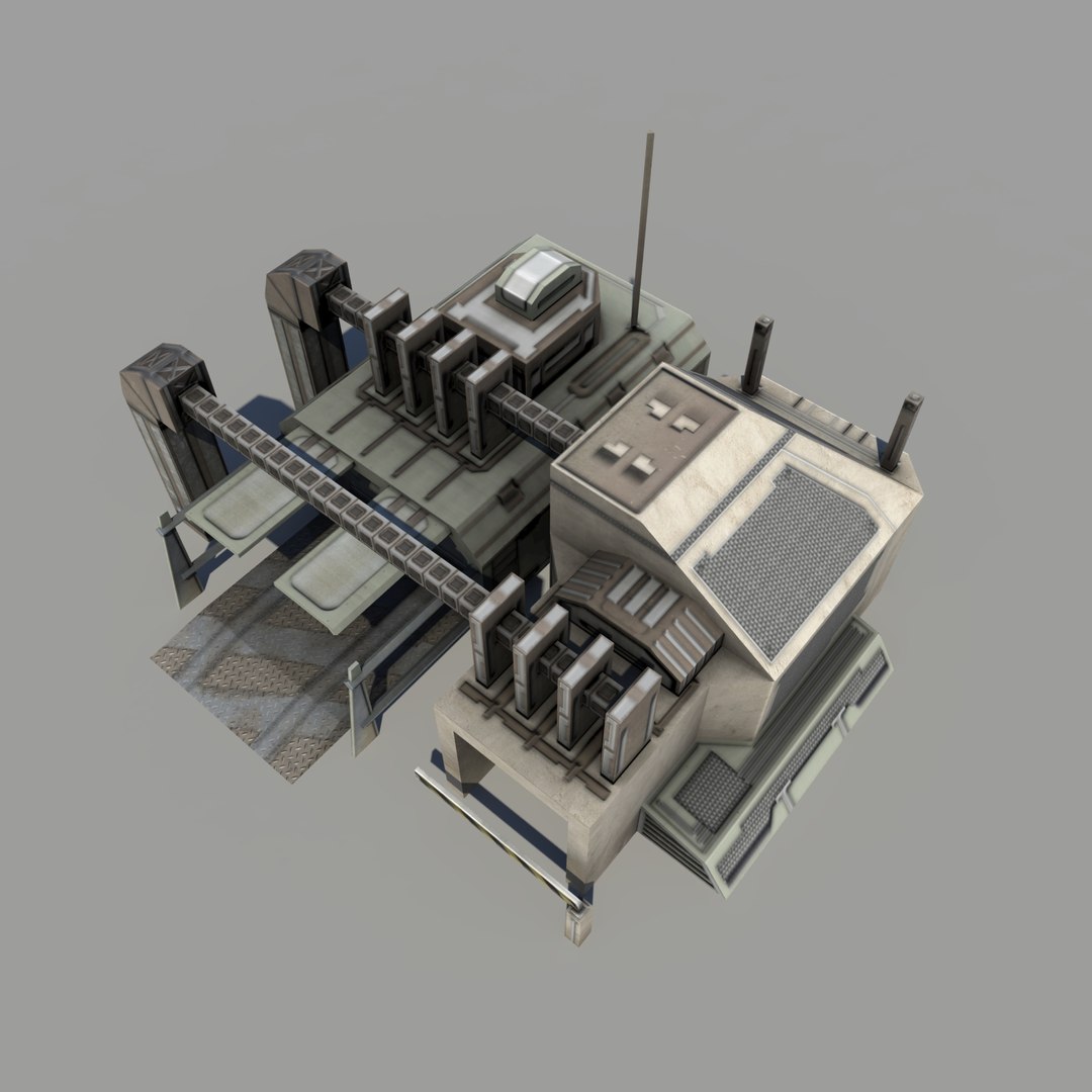 Sci-fi Vehicle Bay Polys 3d Obj