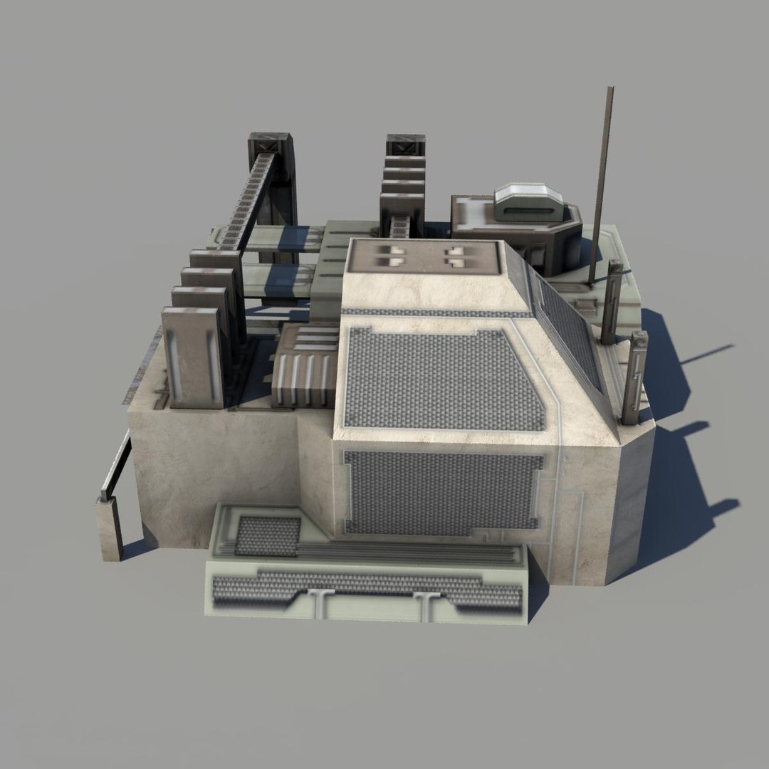 Sci-fi Vehicle Bay Polys 3d Obj