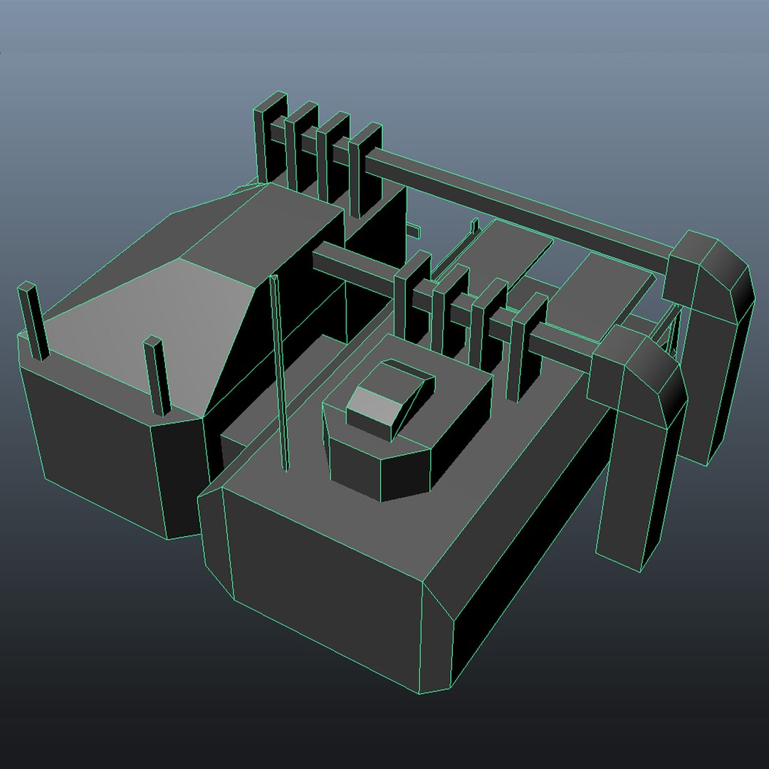 Sci-fi Vehicle Bay Polys 3d Obj