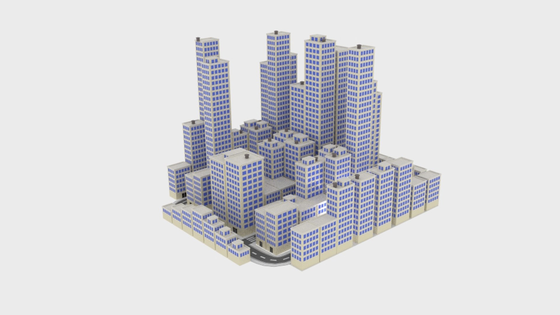 3d Model City Blocks