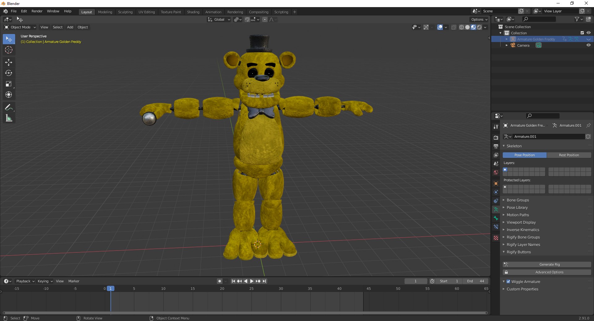 3D Fnaf Golden Freddy - TurboSquid 2100454