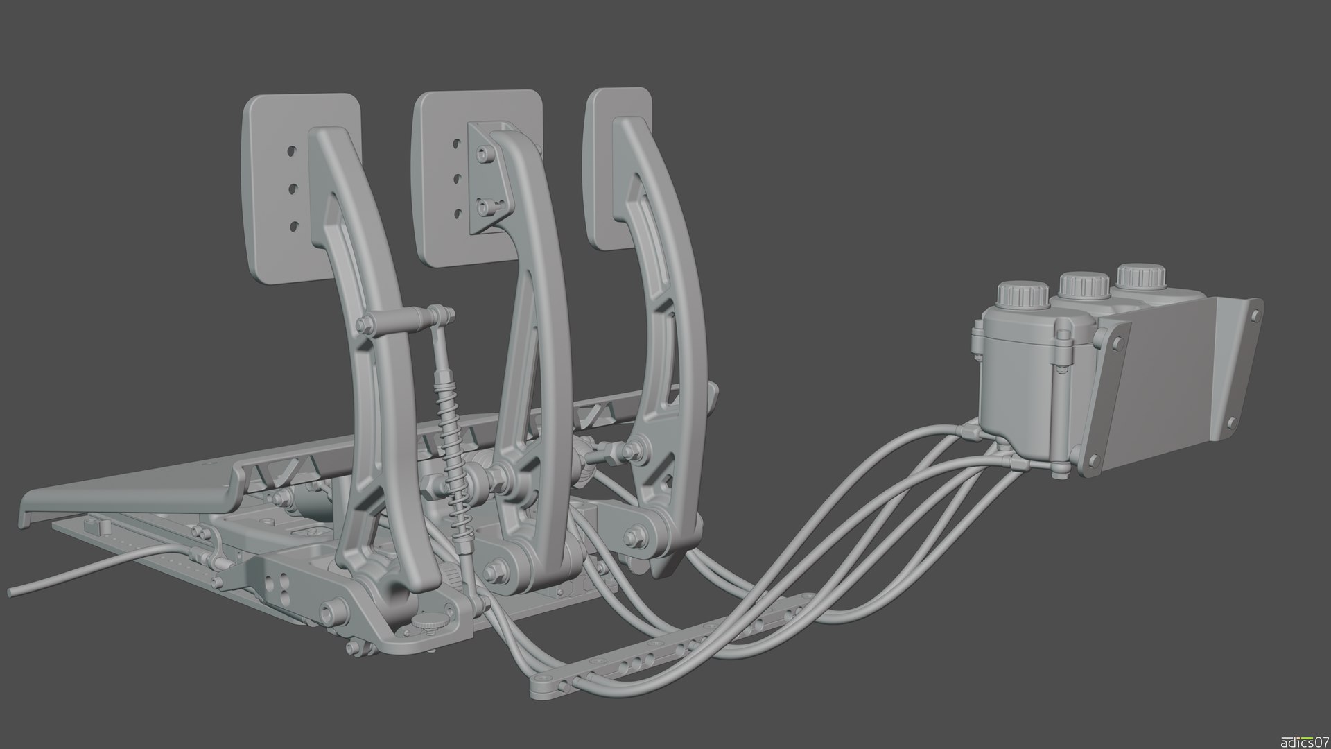 Highpoly Adjustable Pedals And Co-driver Footrest For Rally Car 3D ...