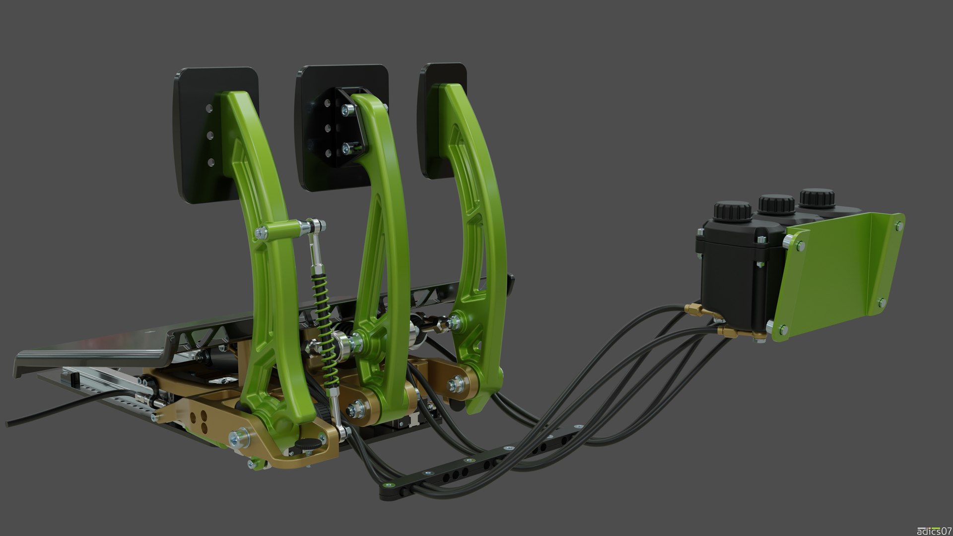 Highpoly Adjustable Pedals And Co-driver Footrest For Rally Car 3D ...