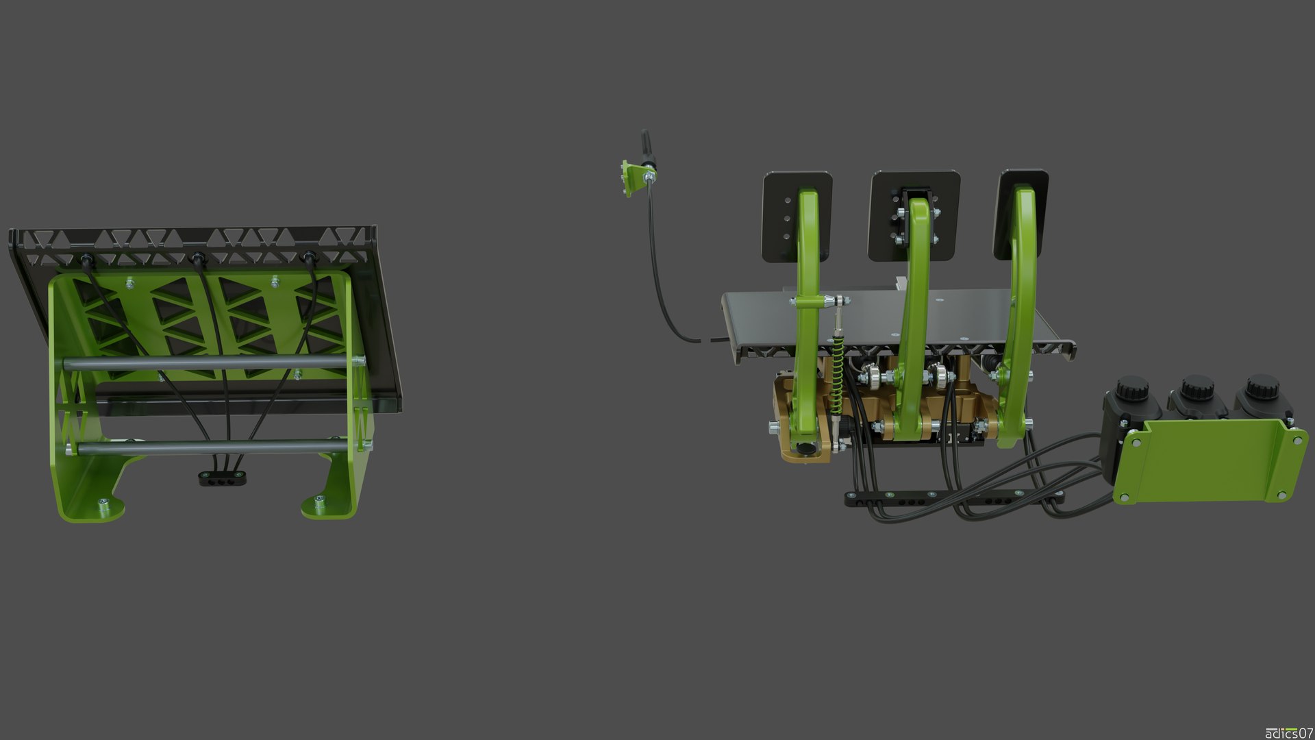 Highpoly Adjustable Pedals And Co-driver Footrest For Rally Car 3D ...