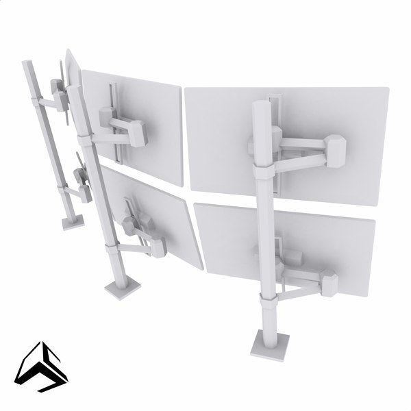 modelo 3d Configuración de múltiples monitores - TurboSquid 1276826