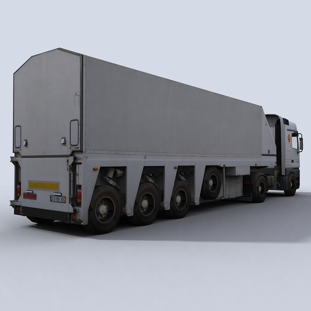 Float Glass Transport Truck 3d Model