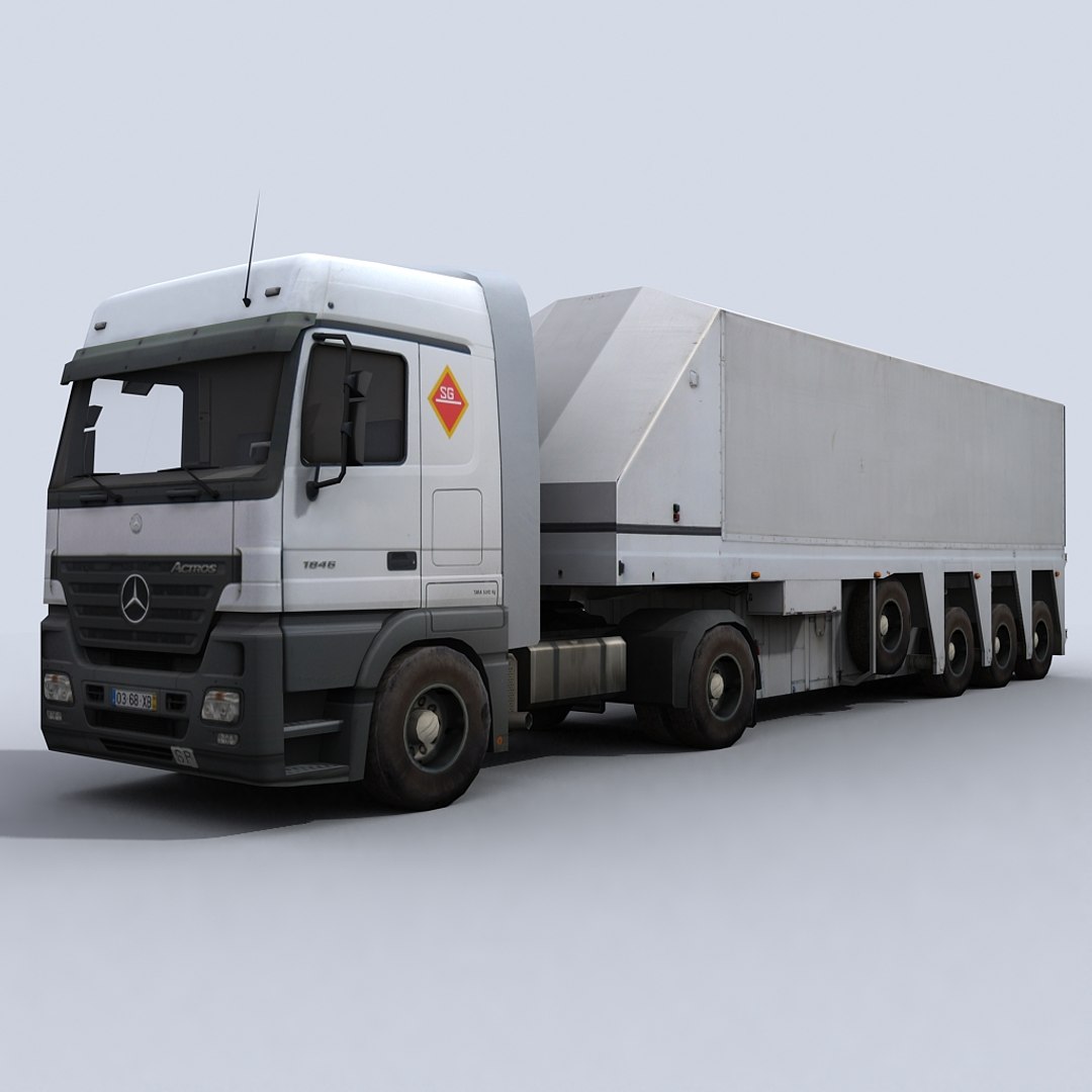 Float Glass Transport Truck 3d Model