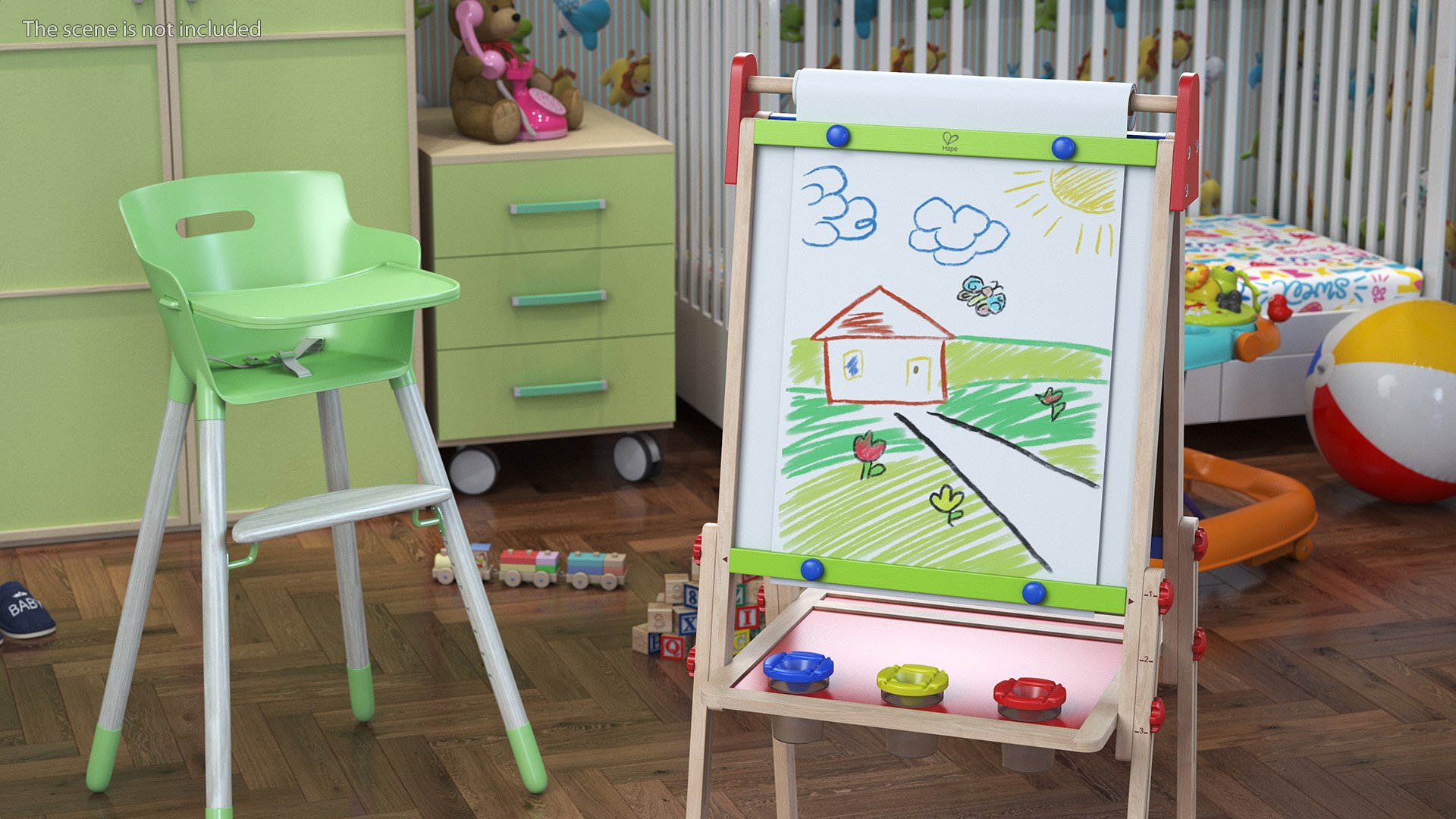 3D Double Sided Drawing Easel For Kids Model - TurboSquid 2164079