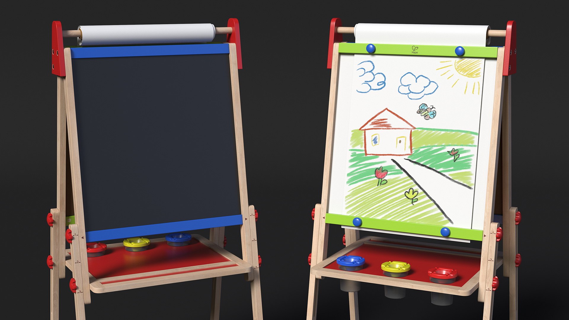 3D Double Sided Drawing Easel For Kids Model - TurboSquid 2164079