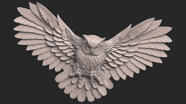 modelo 3d Búho en relieve para CNC - TurboSquid 1019355