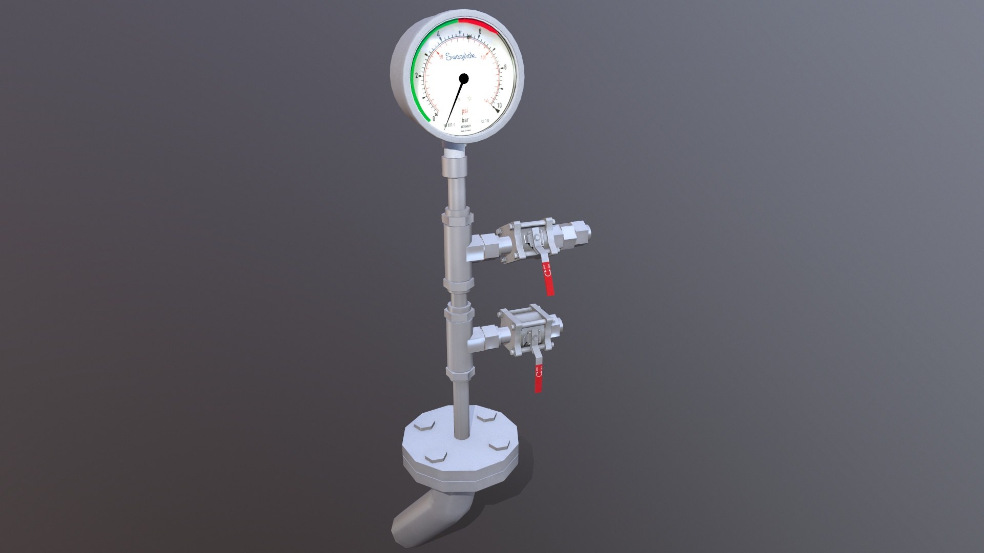 3D Meter And Small Valve - TurboSquid 2288576