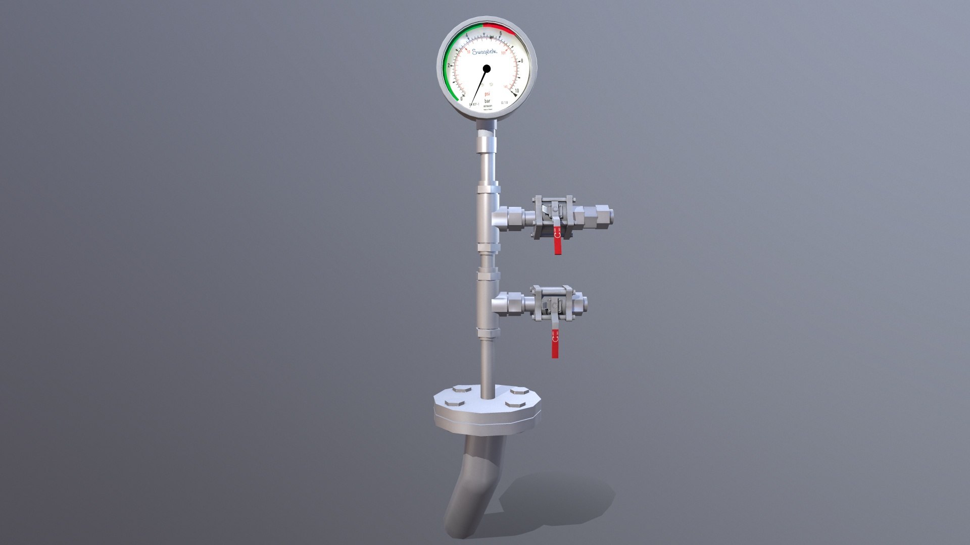 3D Meter And Small Valve - TurboSquid 2288576