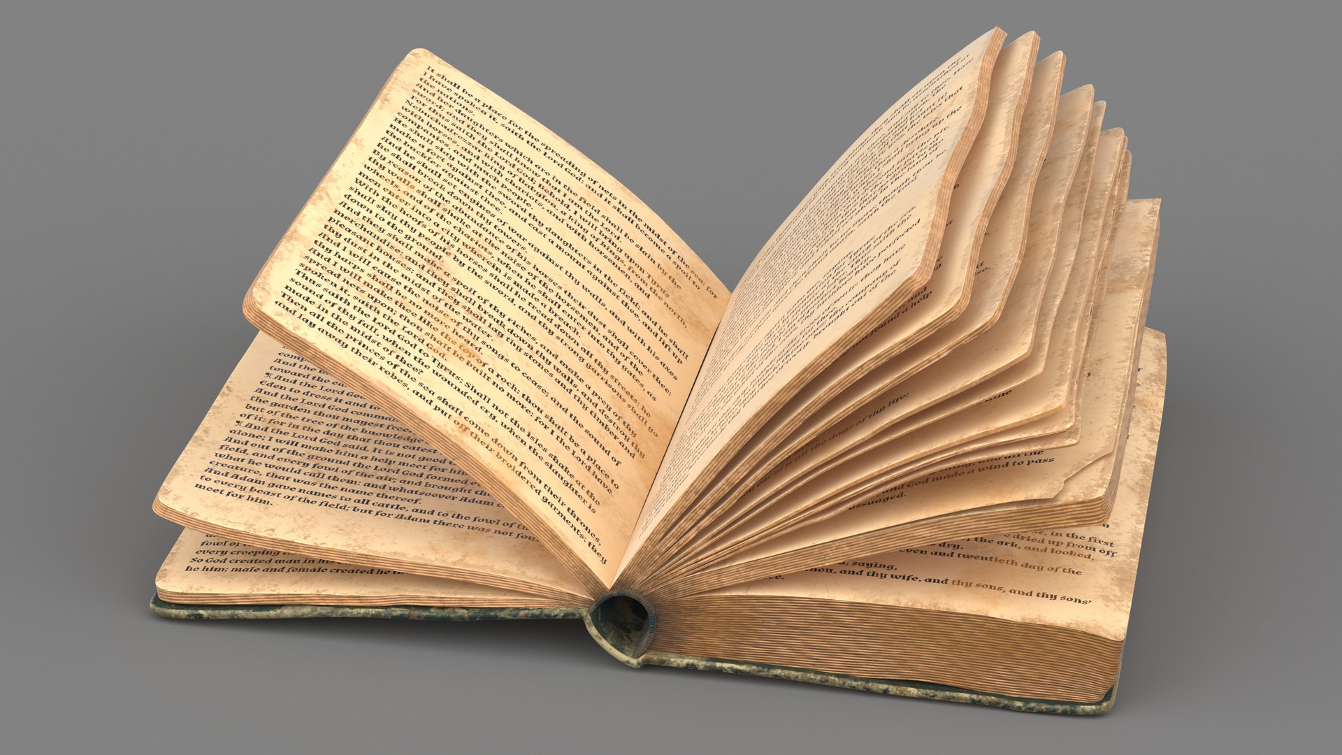 3D Half-Opened Clean Old Book Model - TurboSquid 2006158