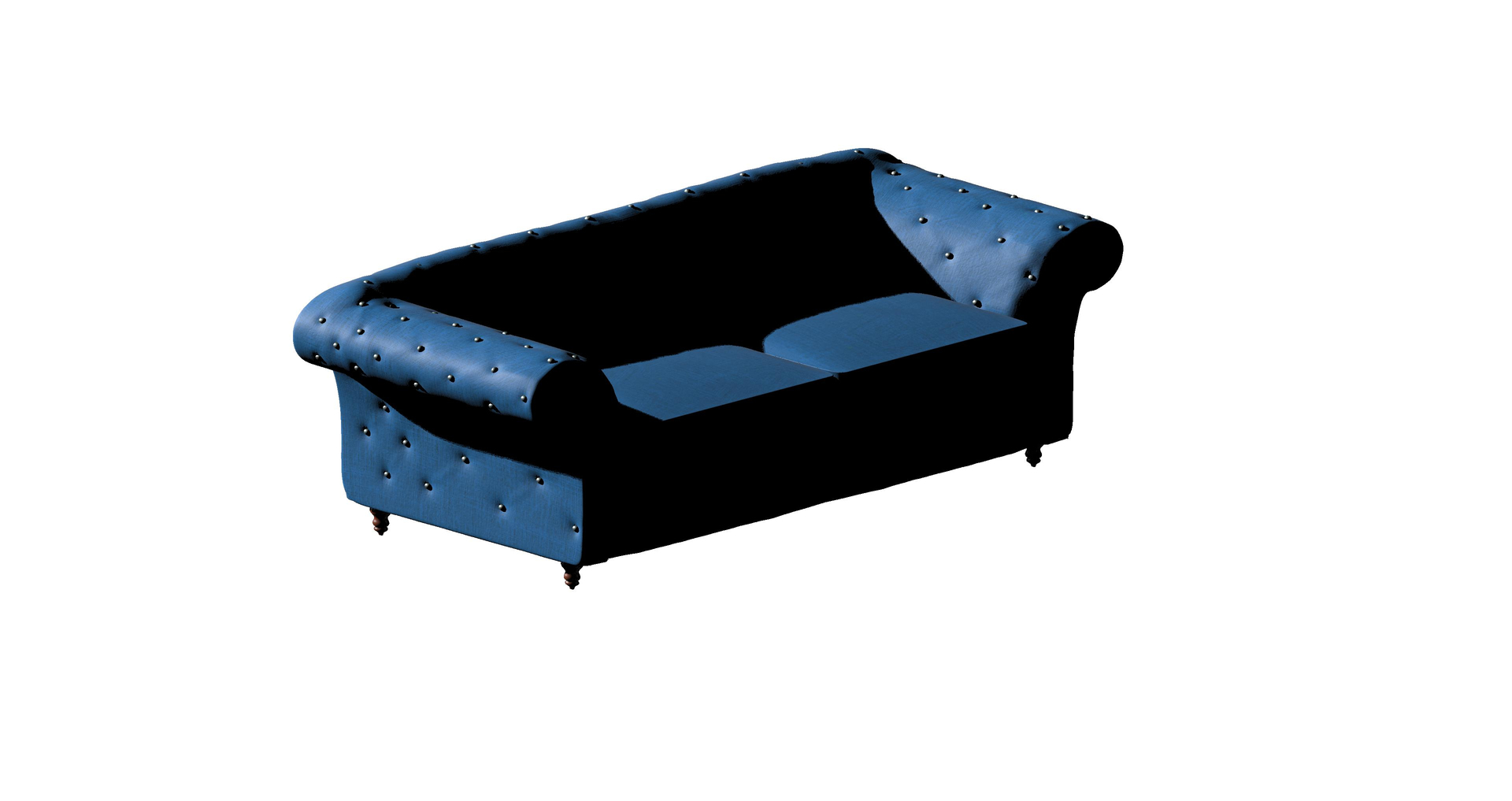 Blue Basic Capitone Sofa 3D Model - TurboSquid 1985266