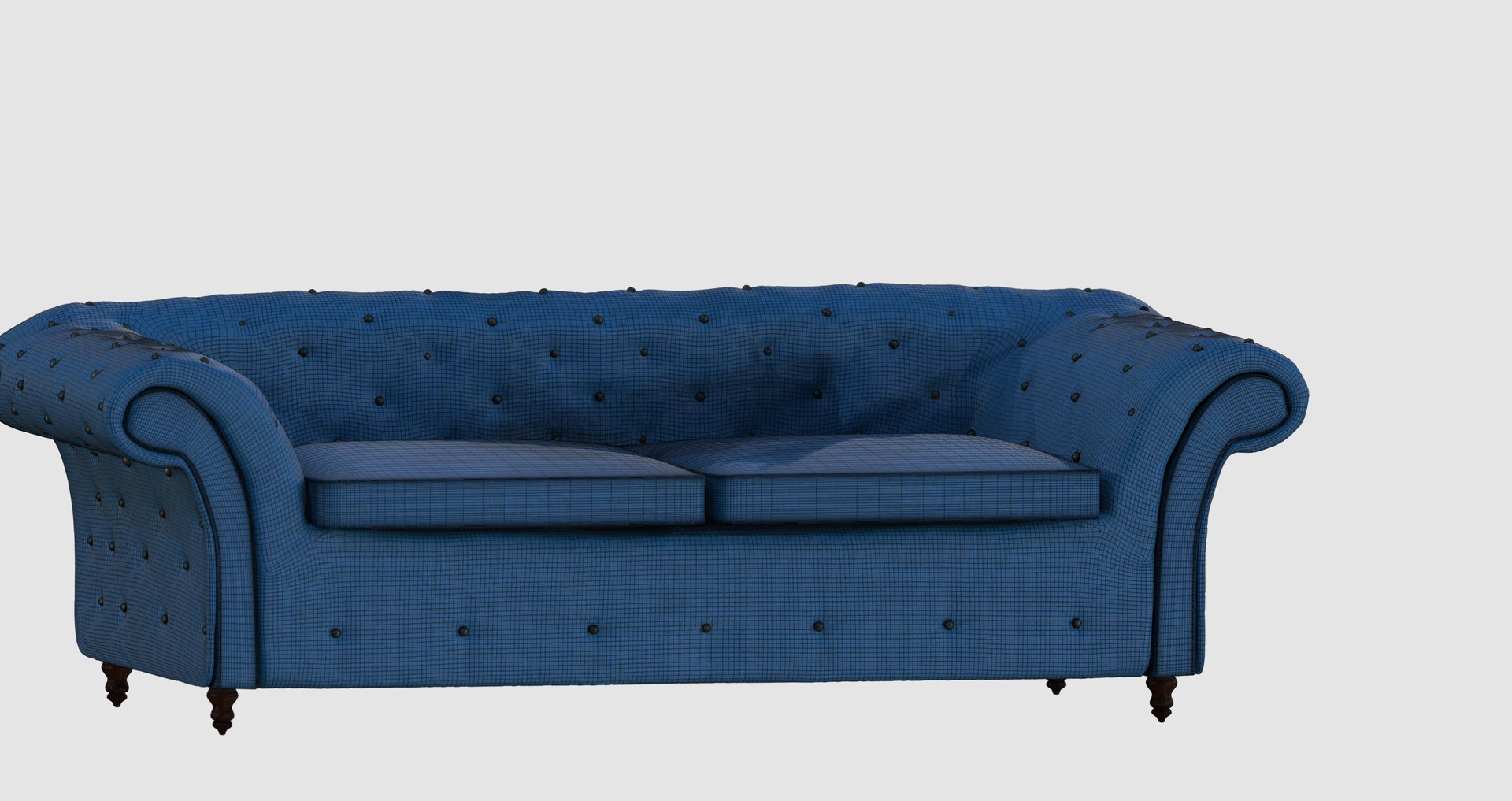Blue Basic Capitone Sofa 3D Model - TurboSquid 1985266