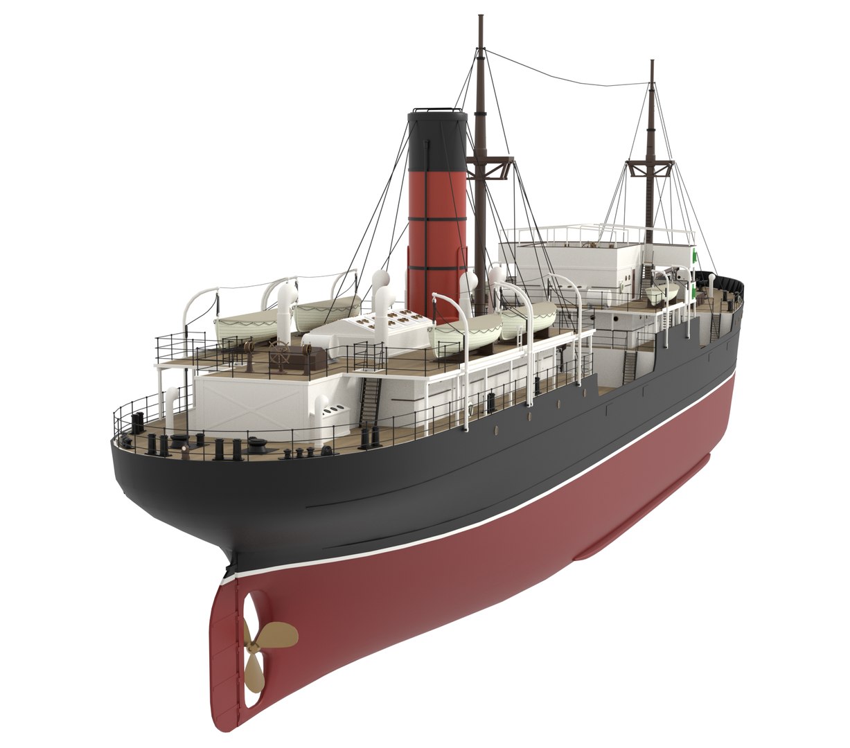 3D Model Steam Cargo Ship - TurboSquid 1822838