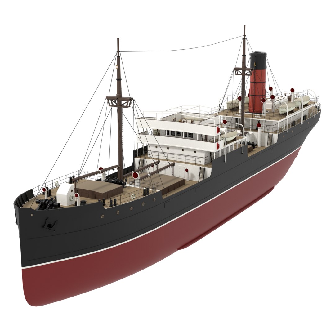 3D Model Steam Cargo Ship - TurboSquid 1822838