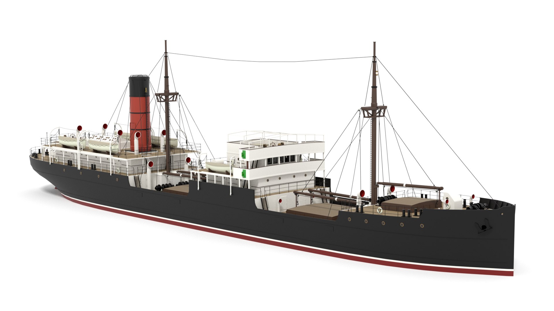 3D Model Steam Cargo Ship - TurboSquid 1822838