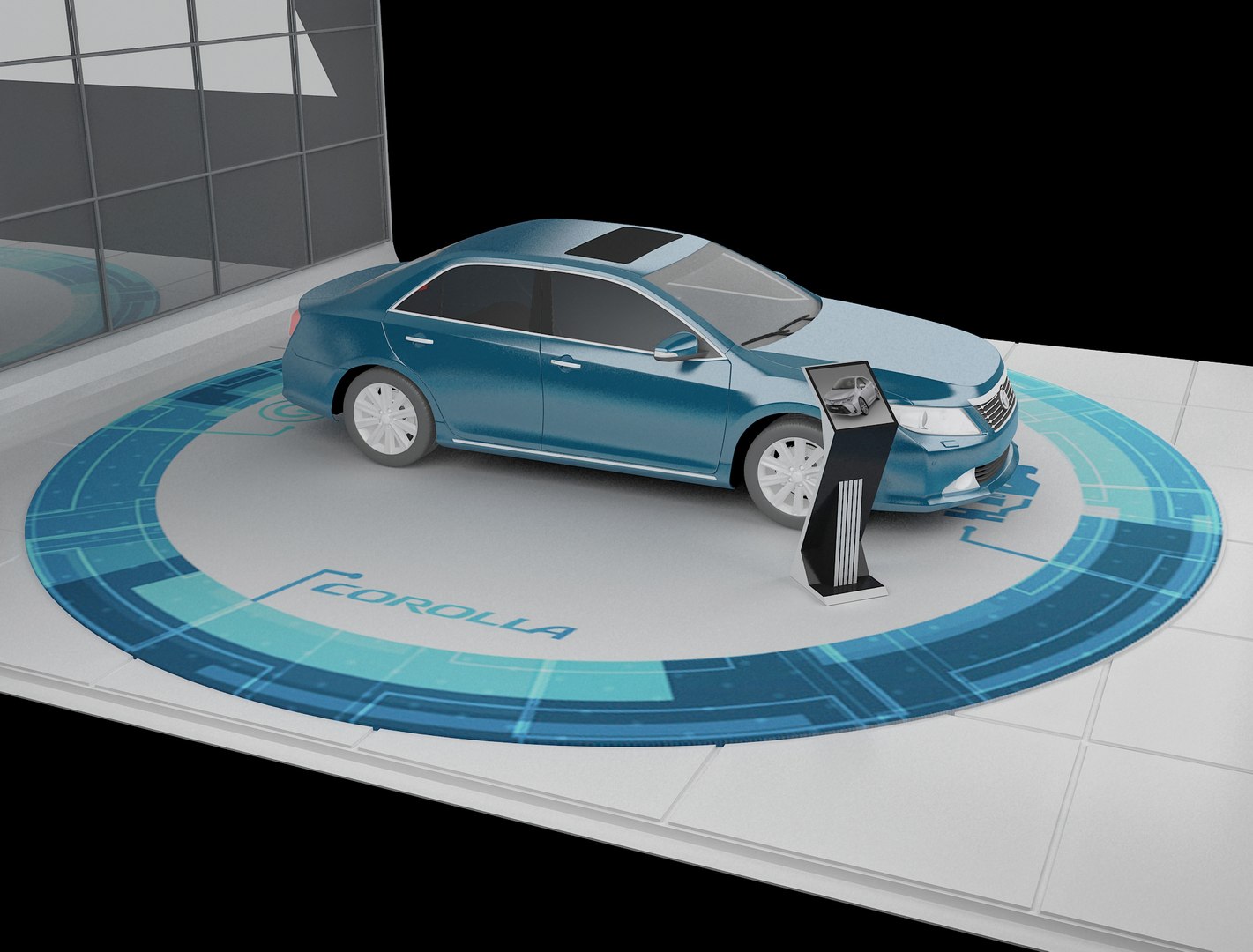 Car Exhibition Stand Booth 3D Model - TurboSquid 1617233