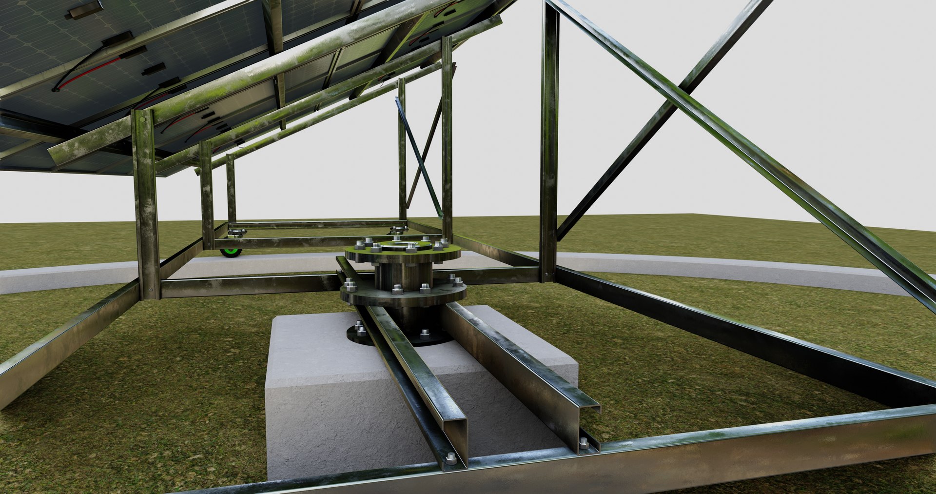 3D Solar Energy 360 Deg Manual Tracker System Model - TurboSquid 2221703