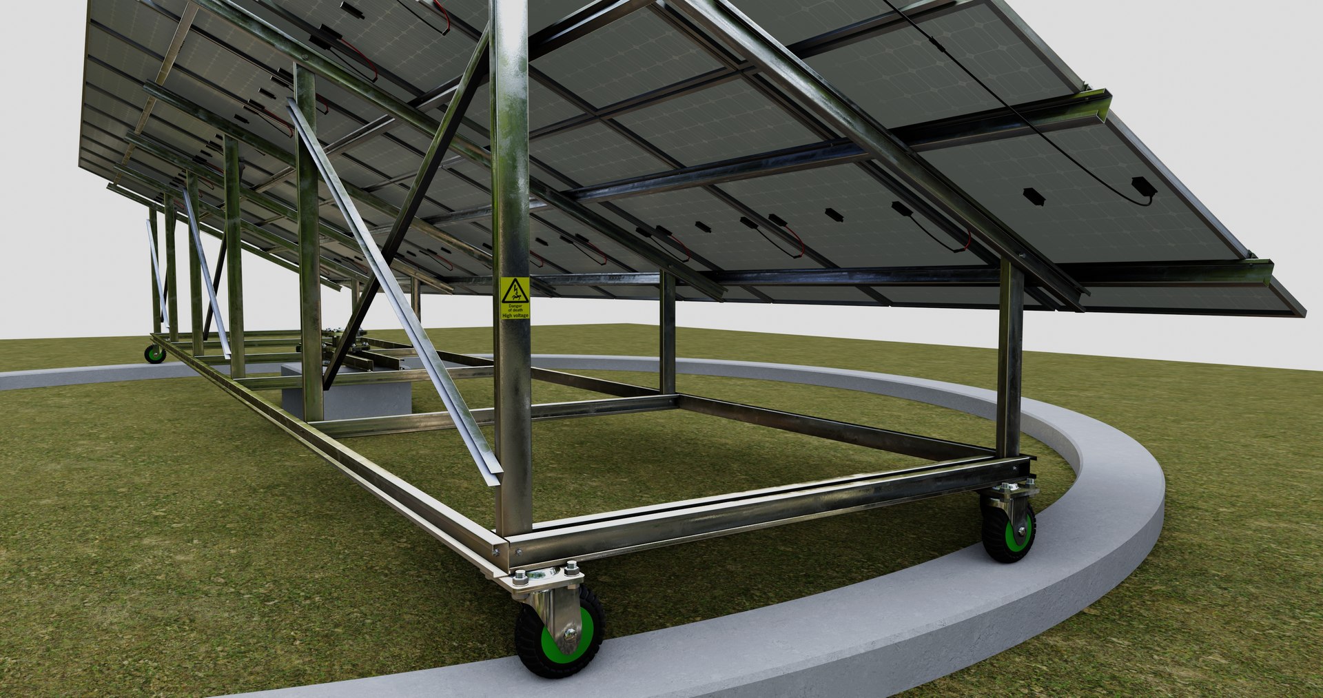 3D Solar Energy 360 Deg Manual Tracker System Model - TurboSquid 2221703