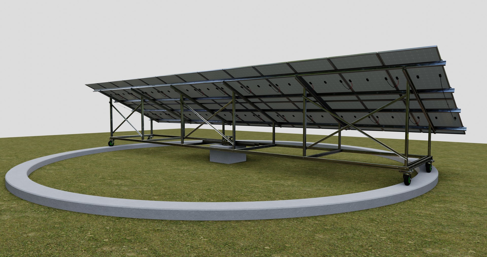 3D Solar Energy 360 Deg Manual Tracker System Model - TurboSquid 2221703