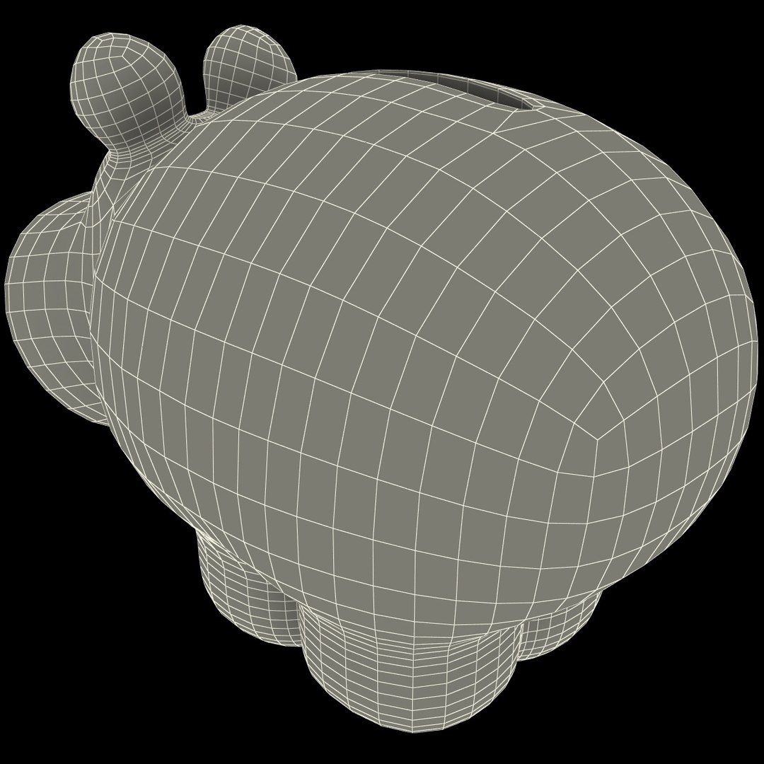 3d model of hippo coin bank