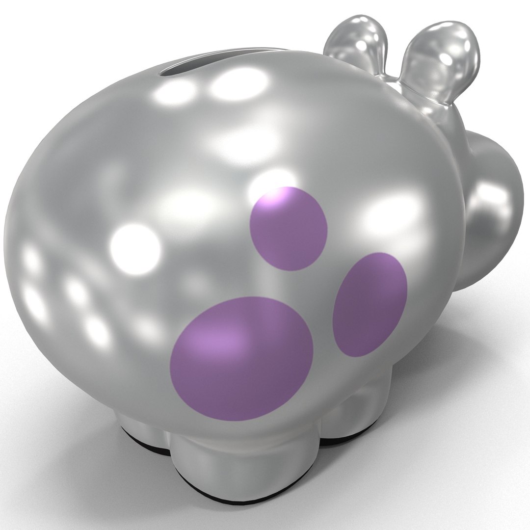 3d model of hippo coin bank