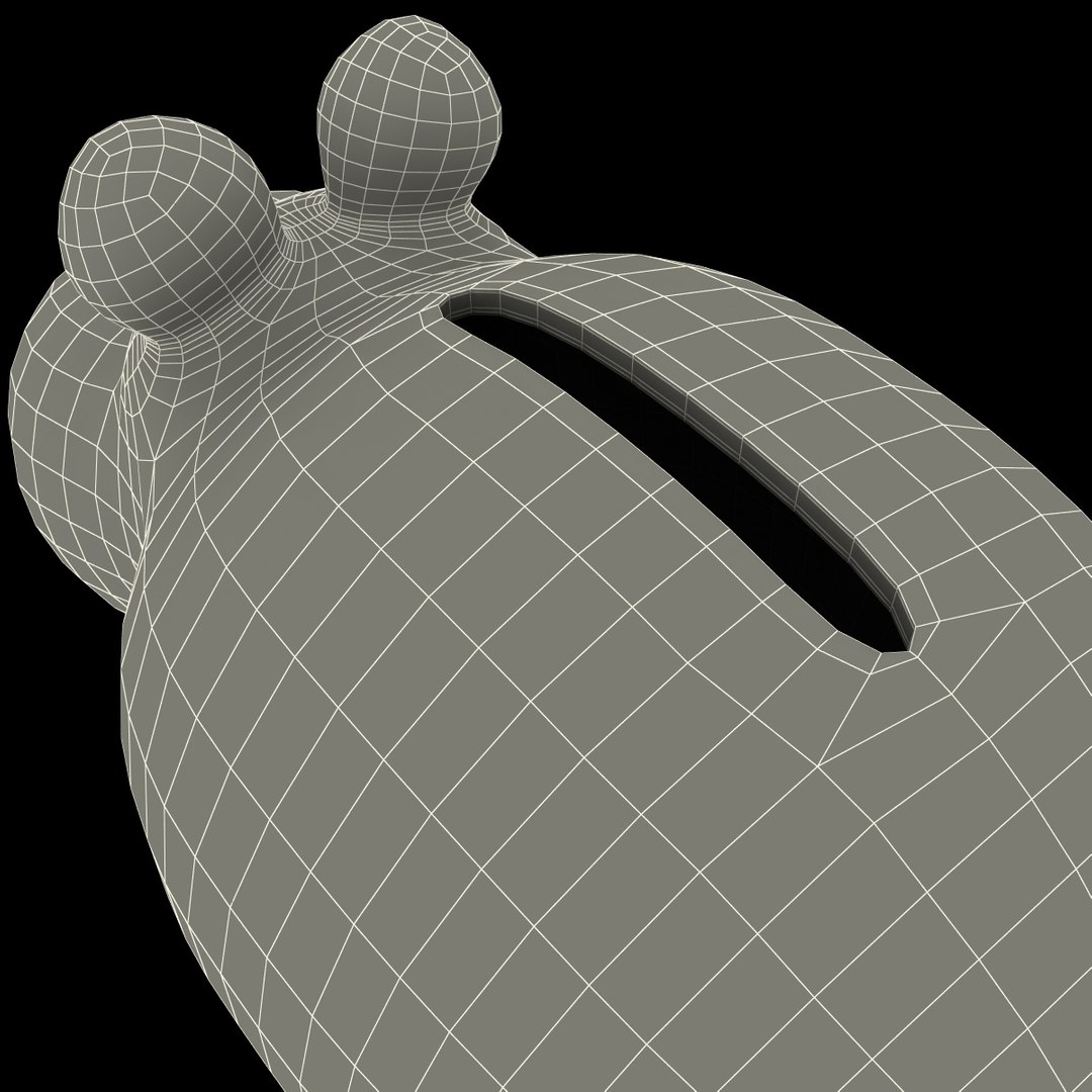 3d model of hippo coin bank