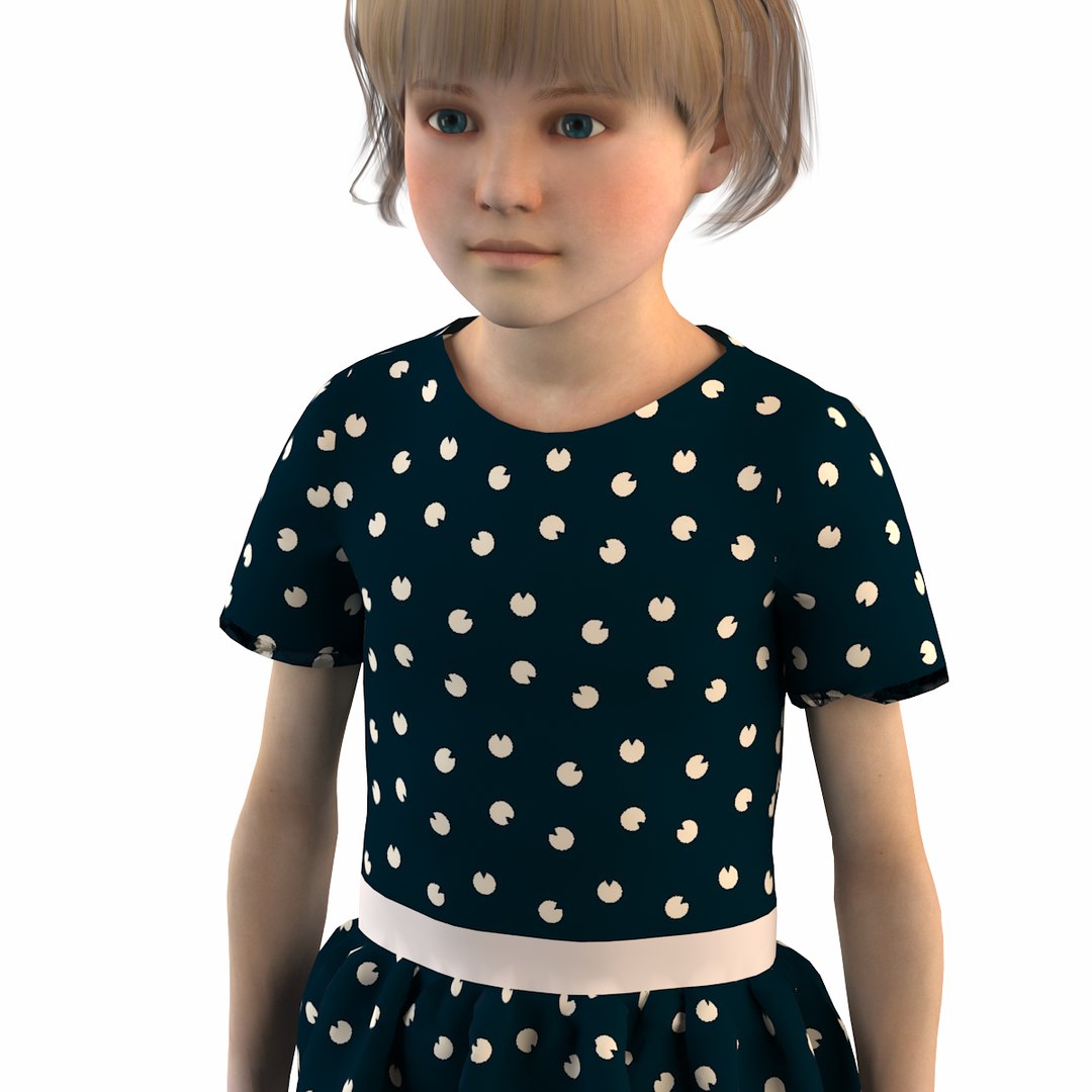 3d fashion child dressed model