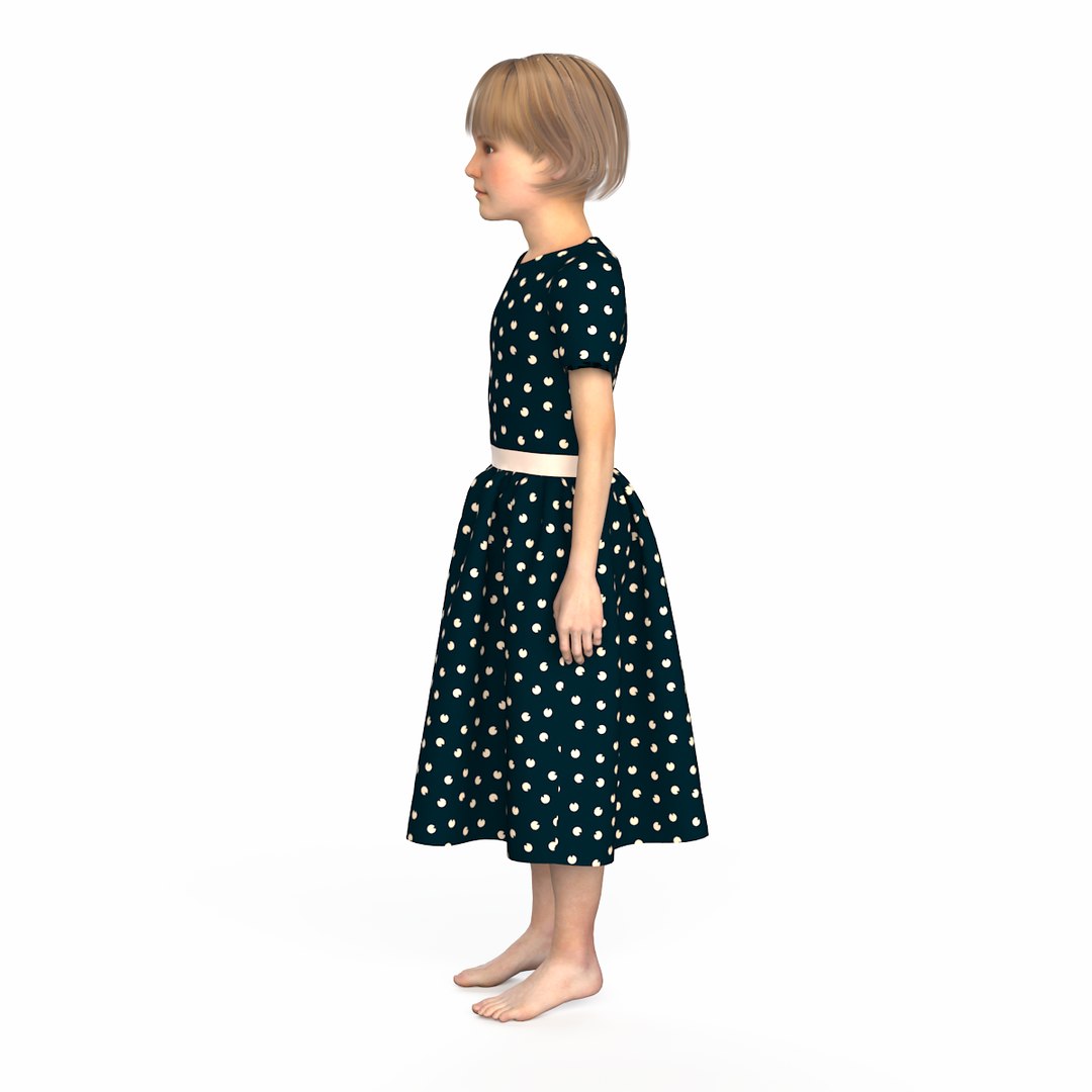 3d fashion child dressed model