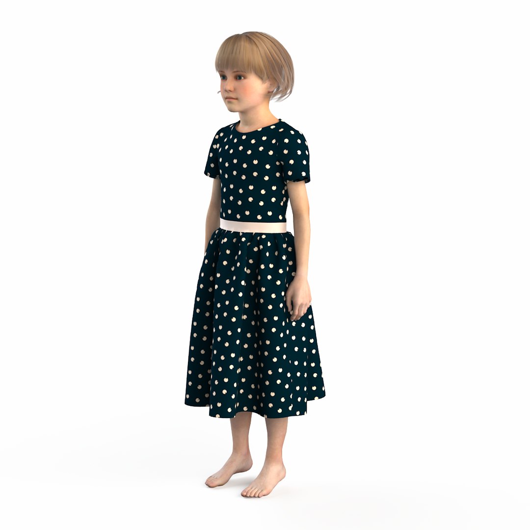 3d fashion child dressed model