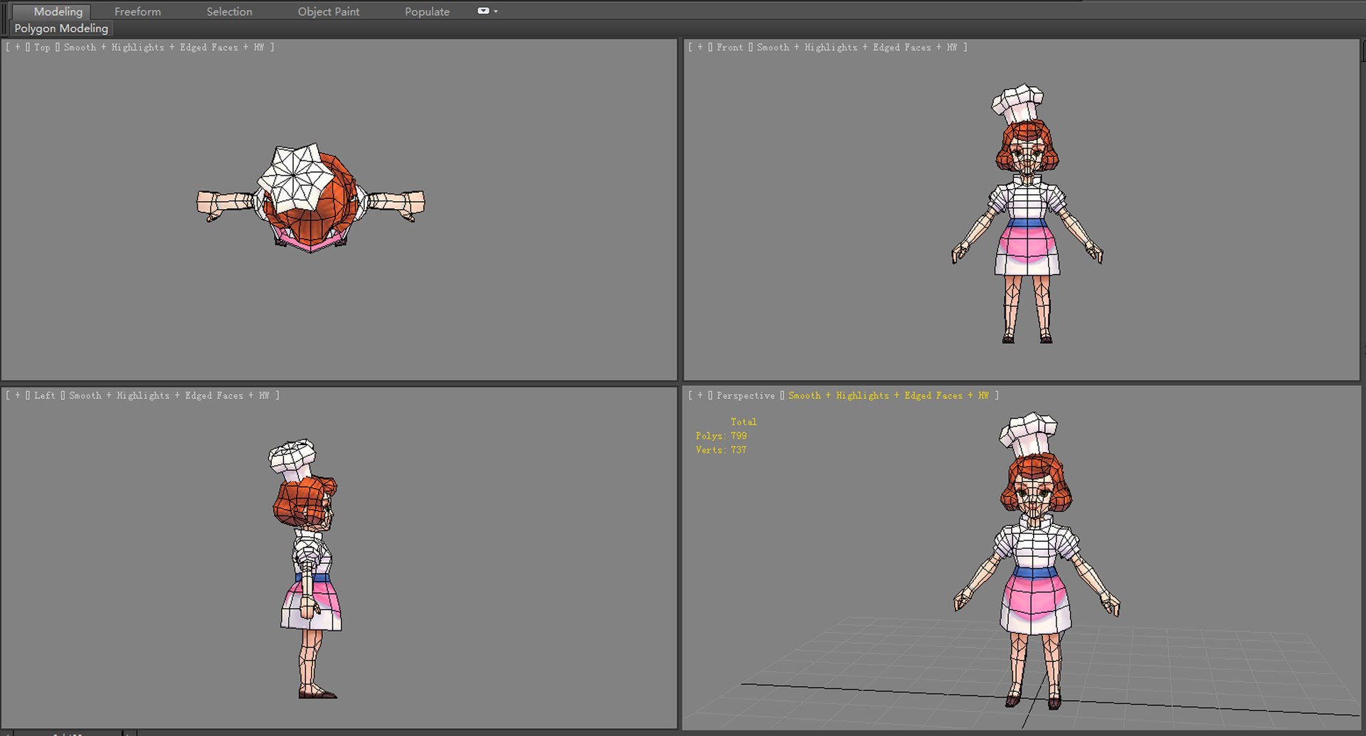 Cartoon Female Chef 3D Model - TurboSquid 1724612