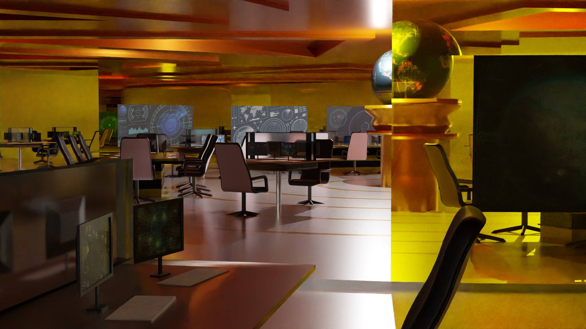 Sci-Fi Command Center 3D Model - TurboSquid 2161394