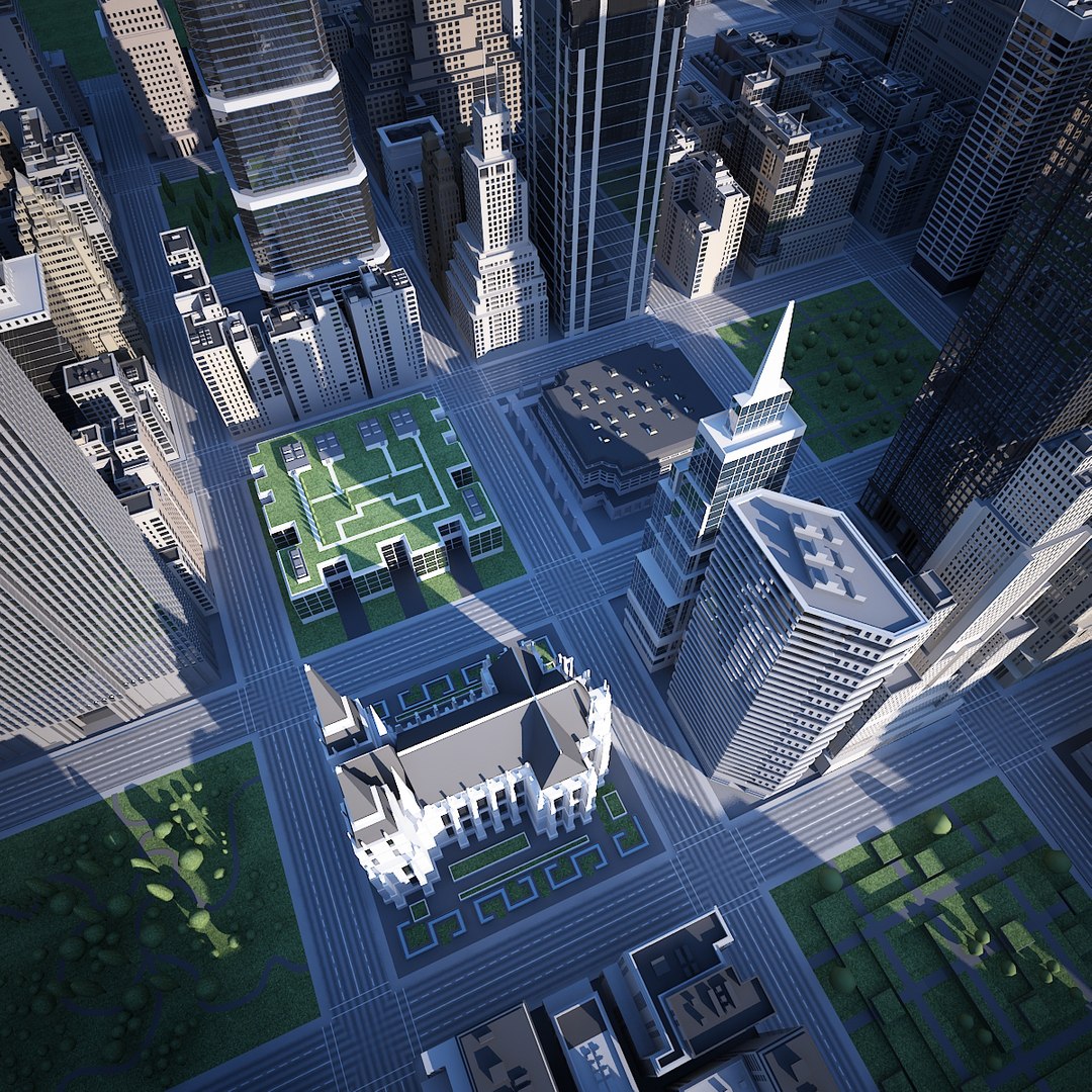 3d - big city scene