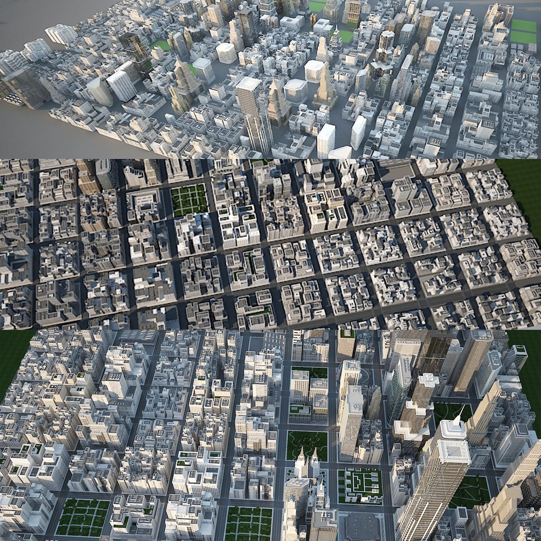 3d - big city scene
