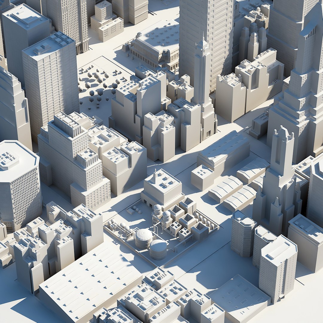 3d - big city scene
