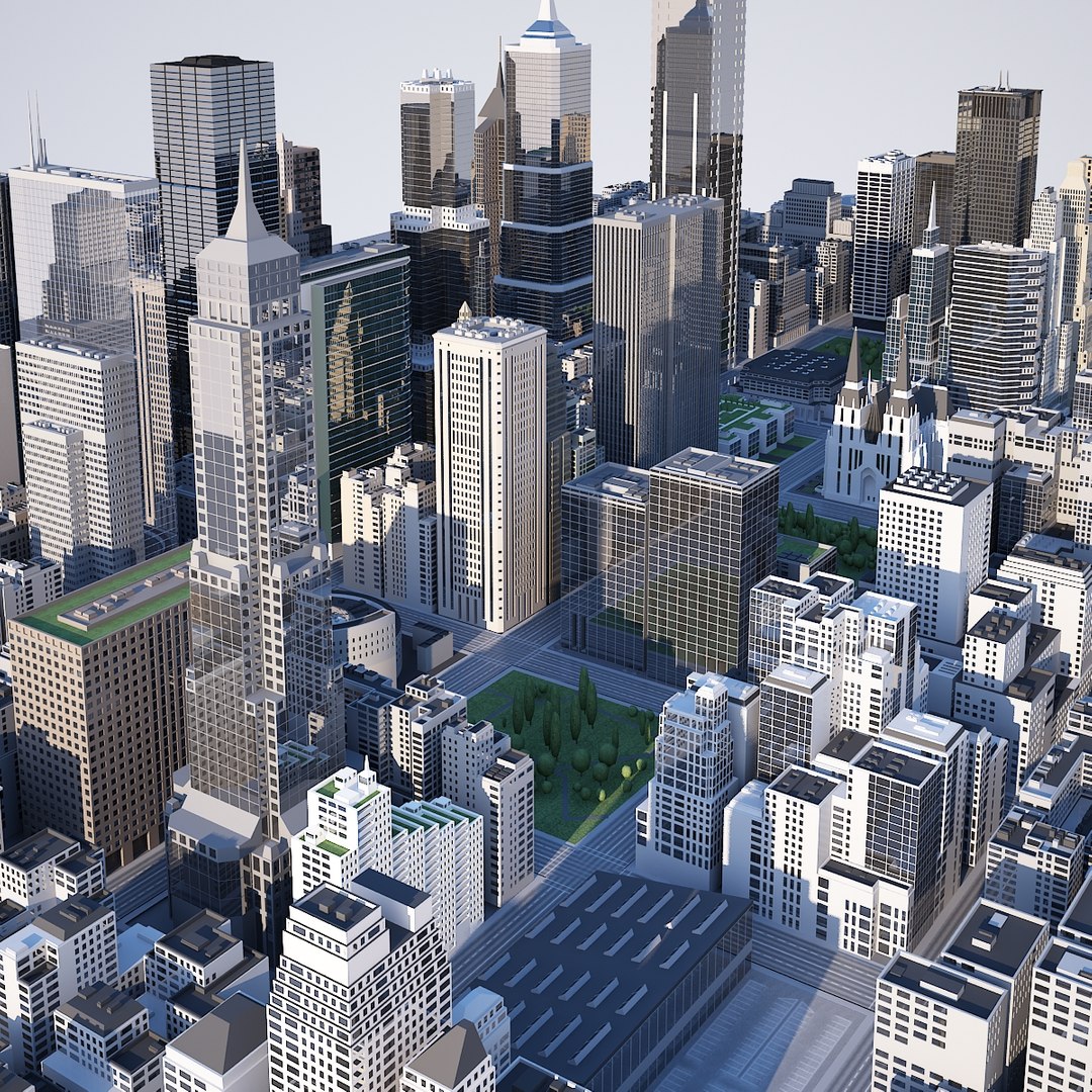 3d - big city scene