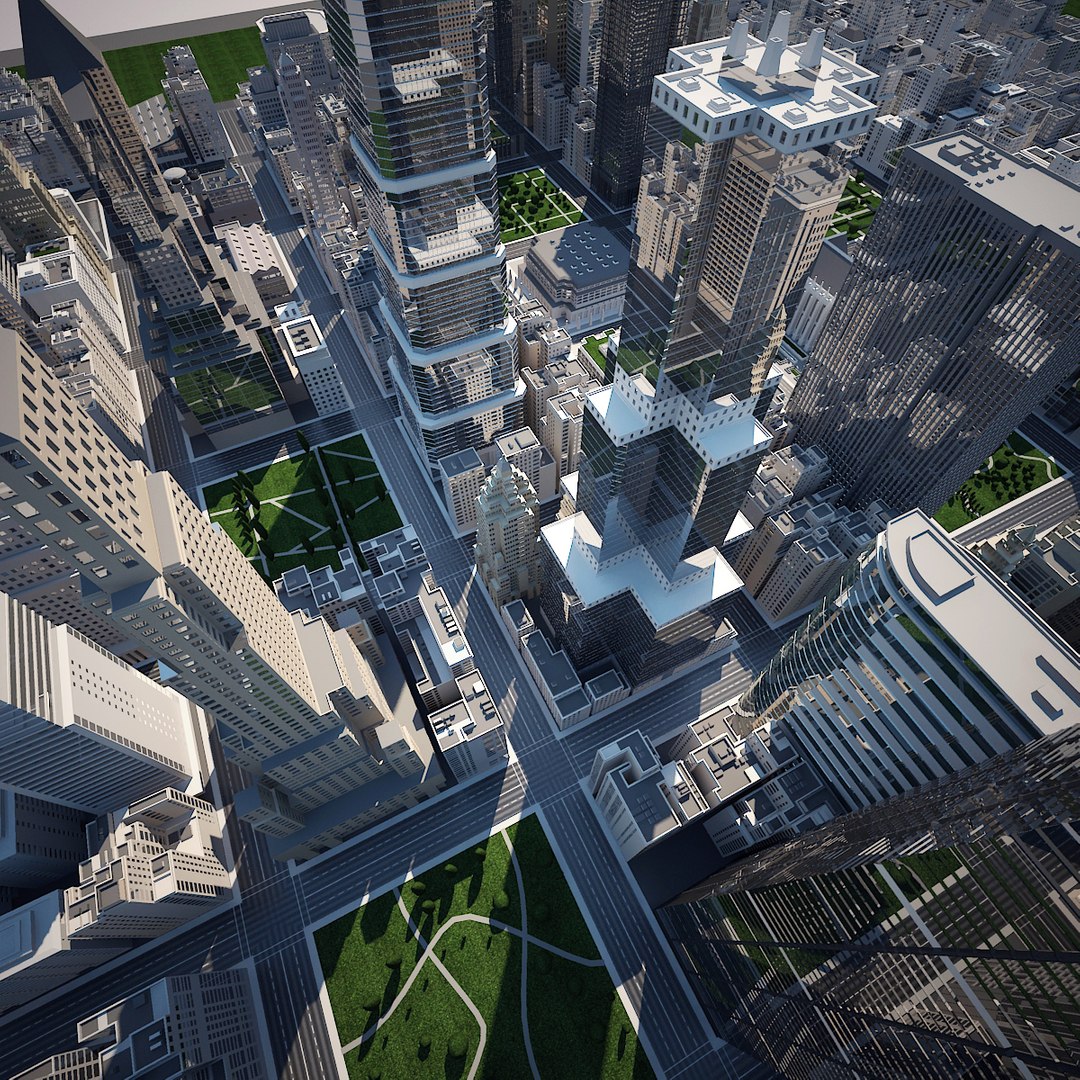 3d - big city scene