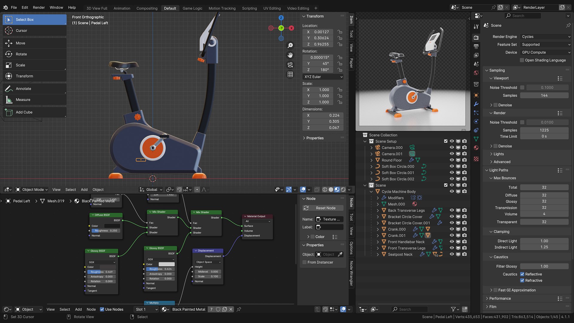 3D Cycle Machine - Gym Bike - TurboSquid 1738612