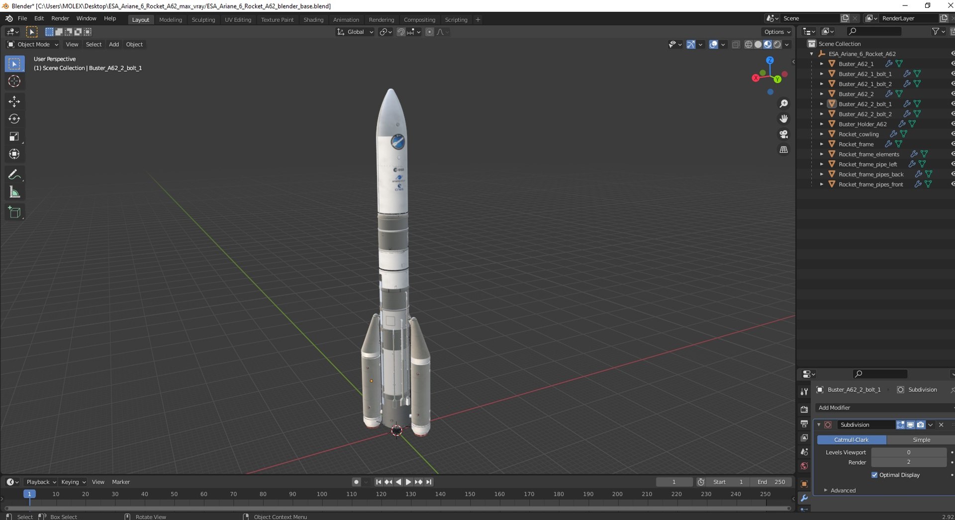 3D Model ESA Ariane 6 Rocket A62 - TurboSquid 2199223
