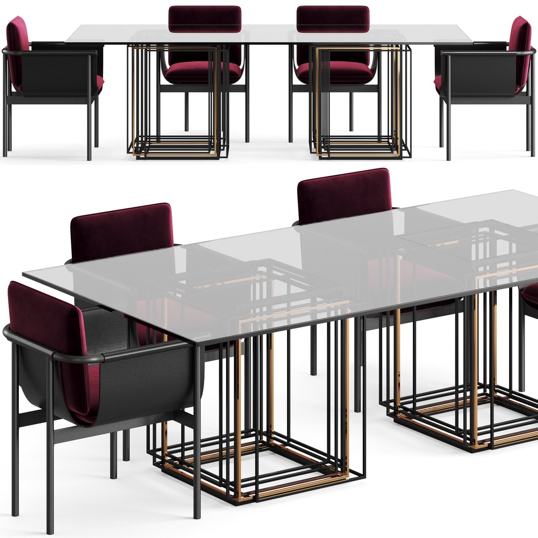 3D Fendi Casa Dining Set model - TurboSquid 2071165