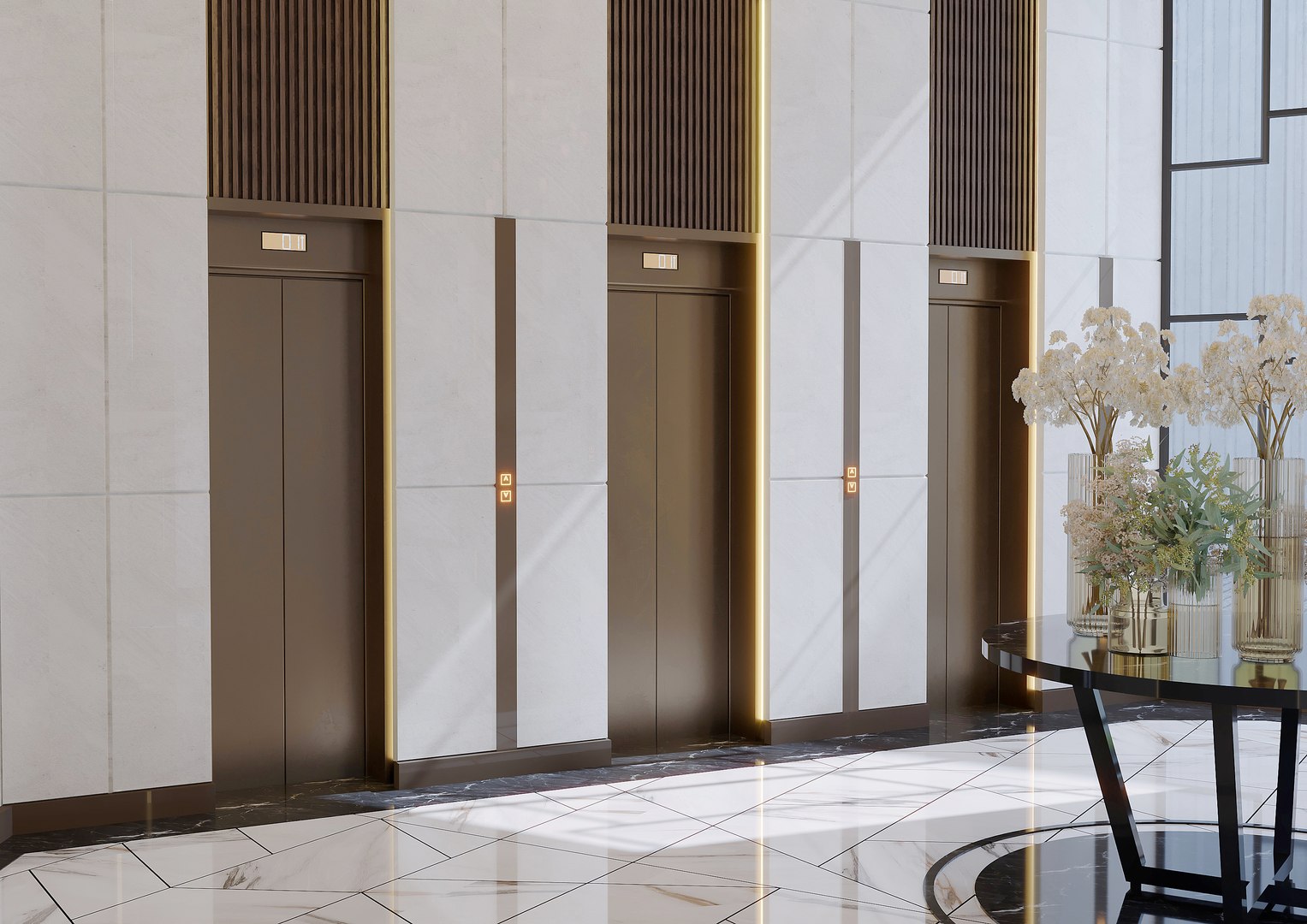 3D Elevator Hall Model - TurboSquid 2302687